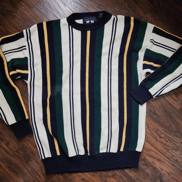 Woods & Gray | Sweaters | Vintage 9s Woods Gray Vertical Striped ...